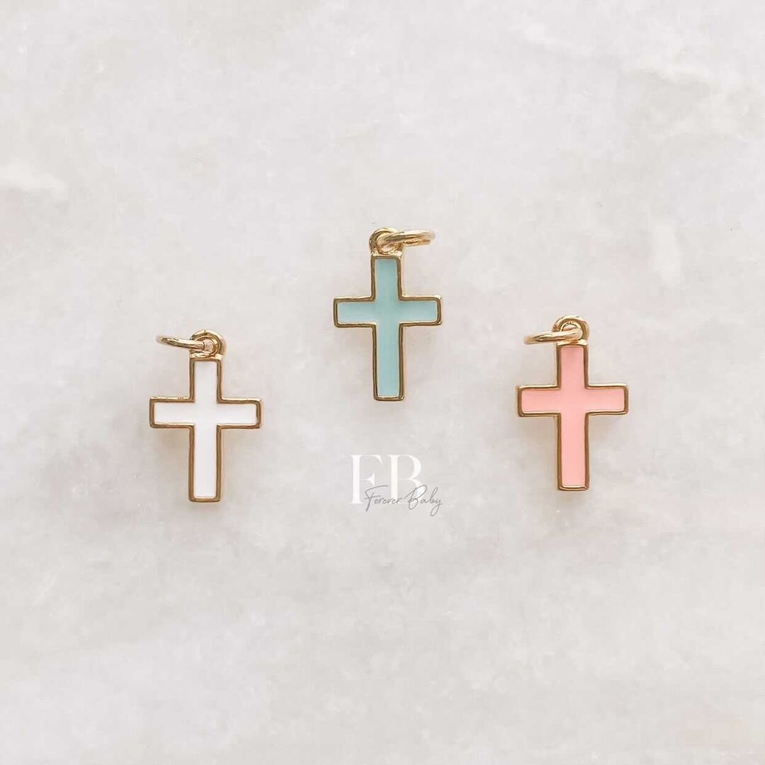 Gold Enamel Cross – ForeverBabyCo